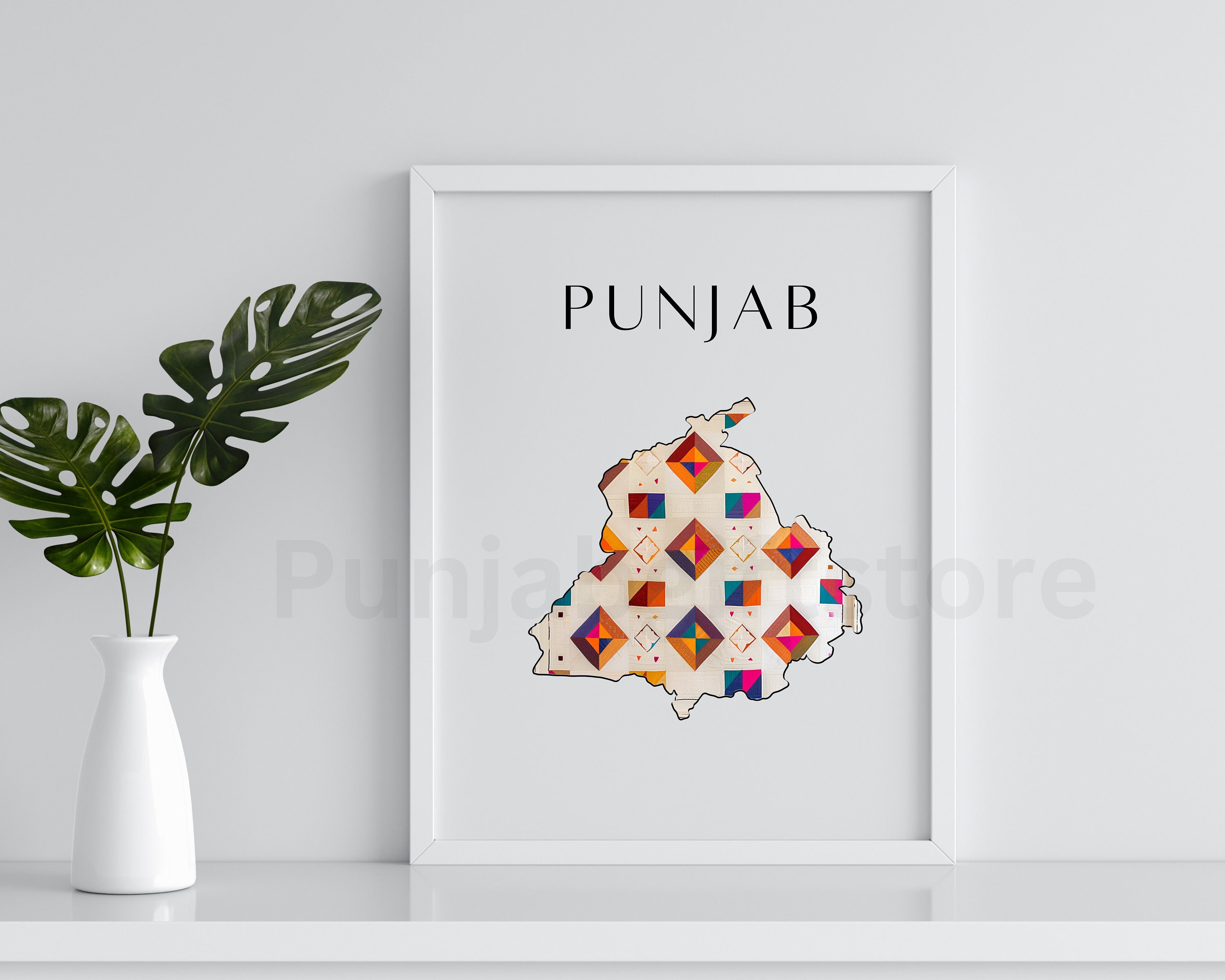 Vintage Punjab Map Print Punjab Map Sikh Gift Idea Indian Gift Punjab ...