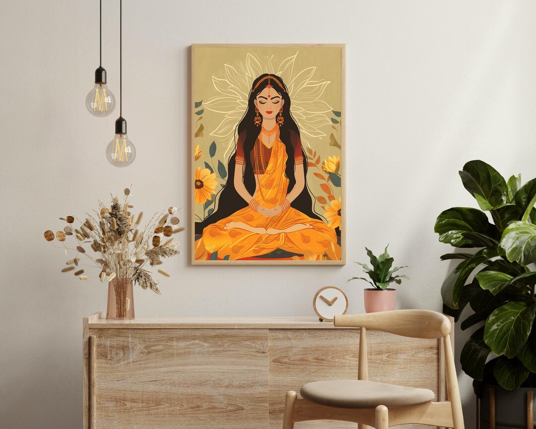 Lakshmi Poster Digital Print Mata Lakshmi Poster Goddess Lakshmi Print ...