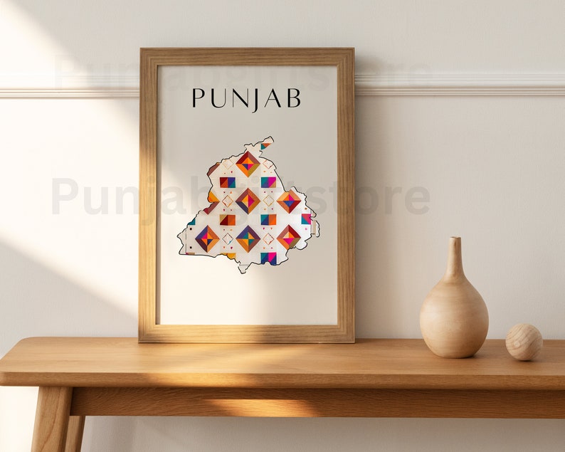 Vintage Punjab Map Print Punjab Map Sikh Gift Idea Indian Gift Punjab ...
