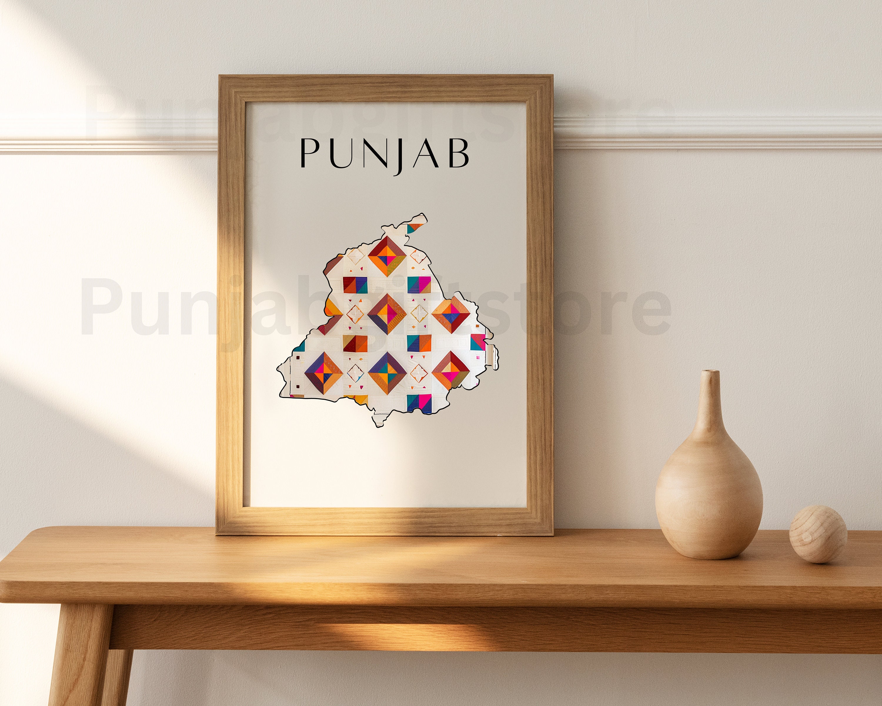 Vintage Punjab Map Print Punjab Map Sikh Gift Idea Indian Gift Punjab ...