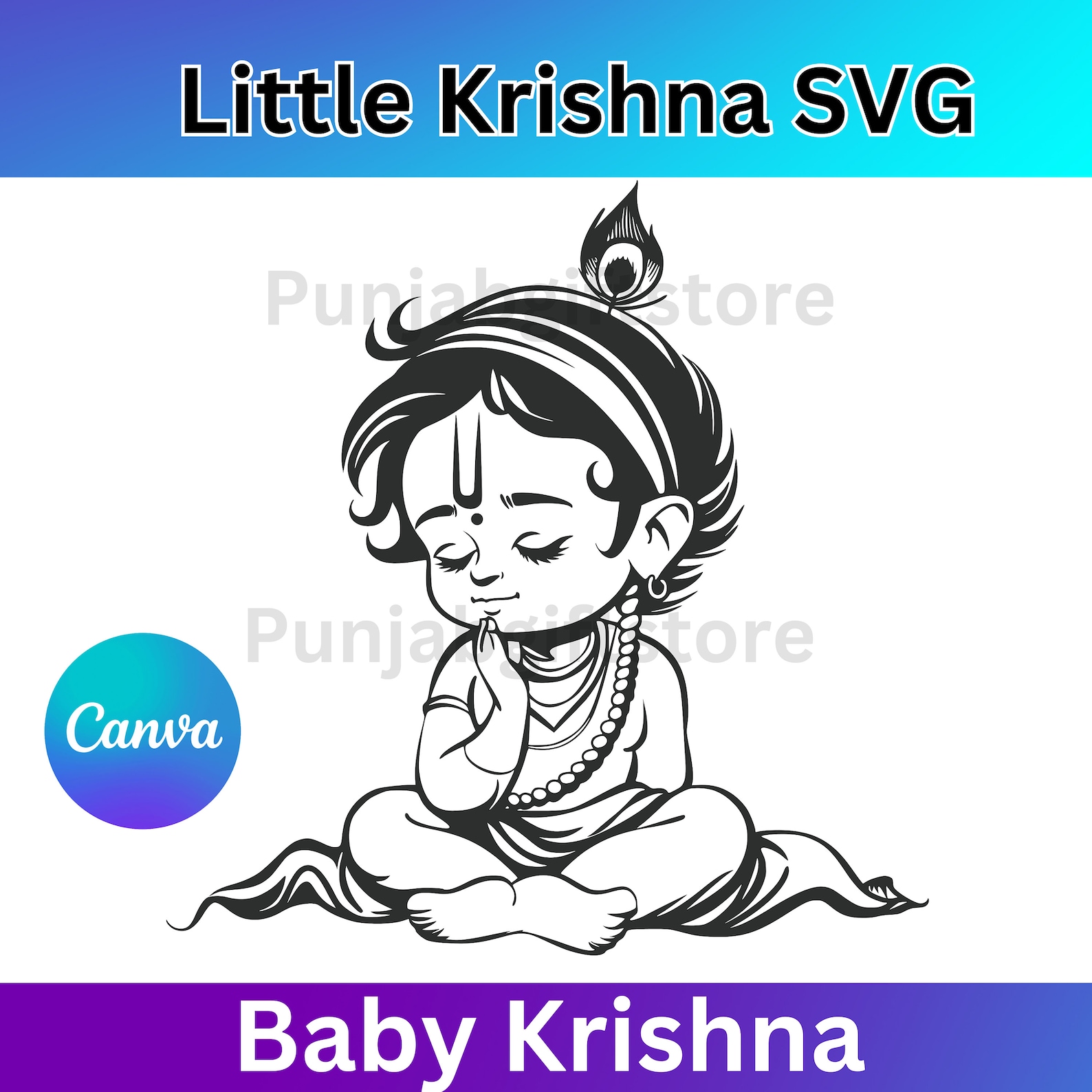 Little Krishna Svg, Lord Krishna SVG File, Krishna Svg, SVG File for ...