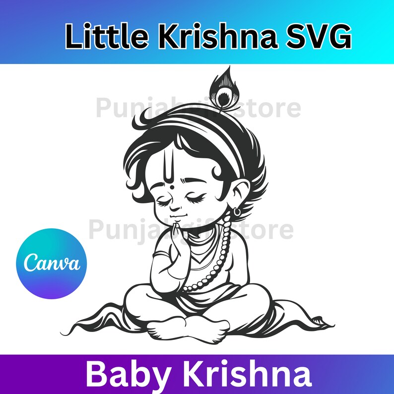 Little Krishna Svg, Lord Krishna SVG File, Krishna Svg, SVG File for ...