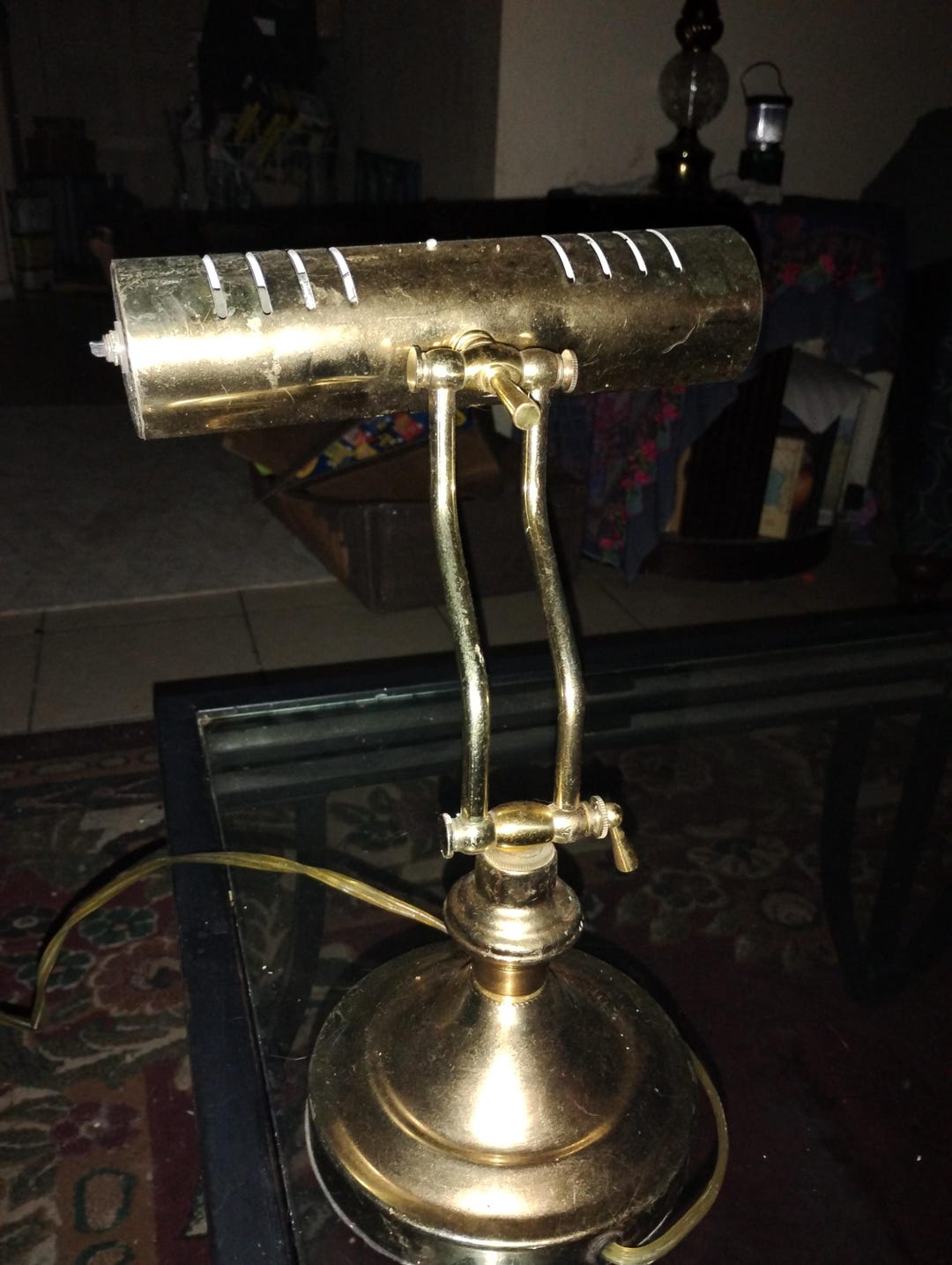 Vintage Brass Bankers Desk Lamp - Etsy