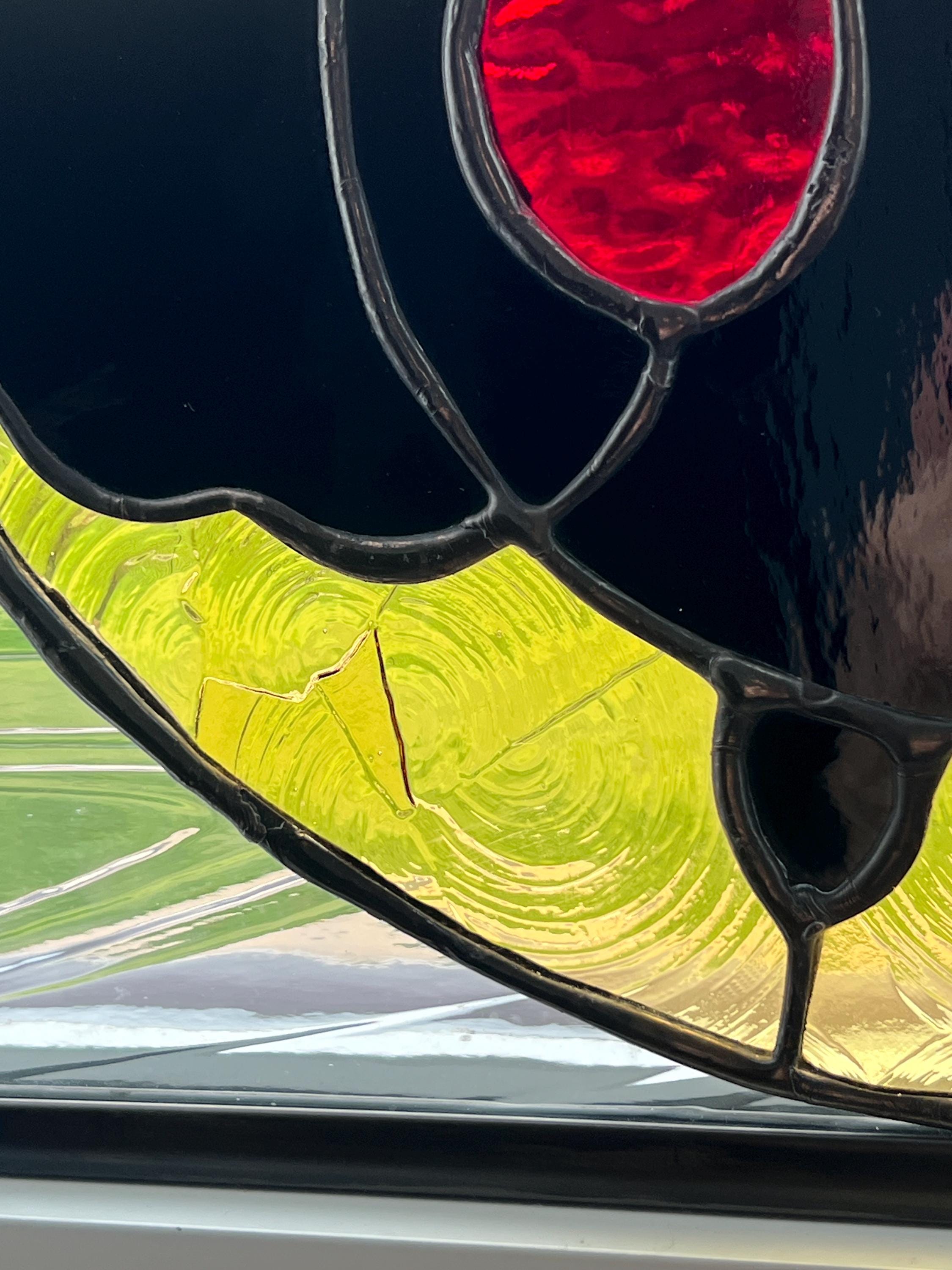 Handmade MOTHMAN Stained Glass Window Panel Window Hanging CRYPTID ...
