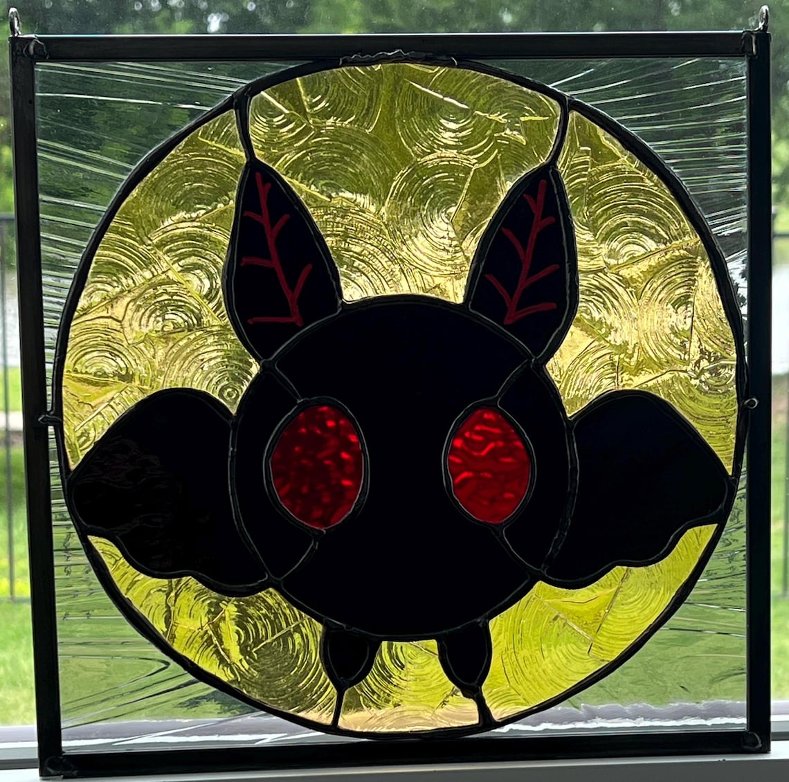 Handmade MOTHMAN Stained Glass Window Panel Window Hanging CRYPTID ...