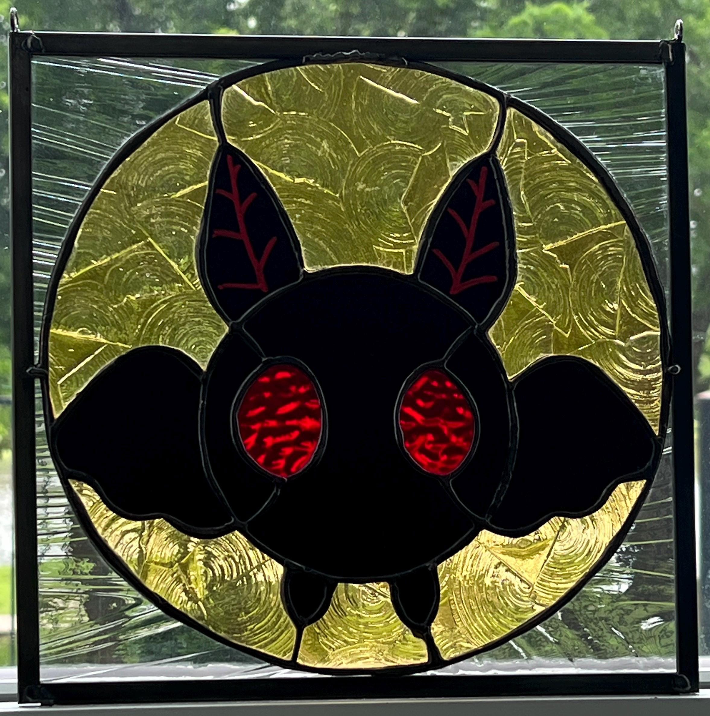 Handmade MOTHMAN Stained Glass Window Panel Window Hanging CRYPTID ...