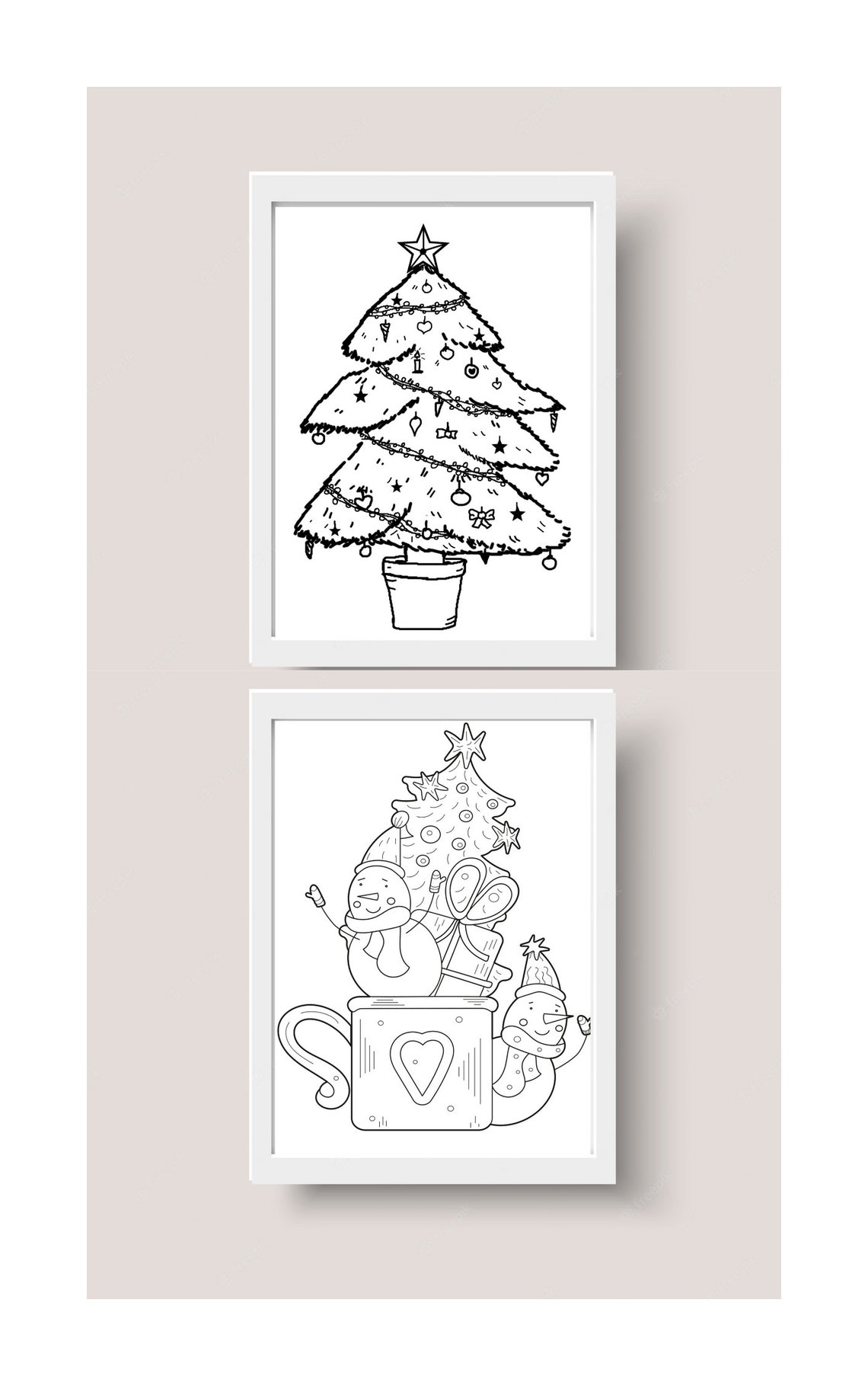 Christmas Coloring Book-template Designs-digital Art-printable - Etsy
