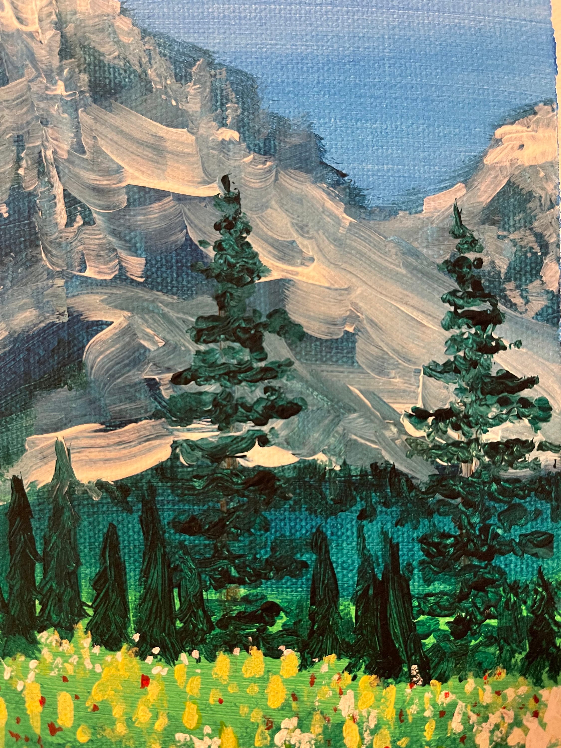 Acrylic Painting, Wall Art, Forest Scene Painting, Mt. Painting - Etsy