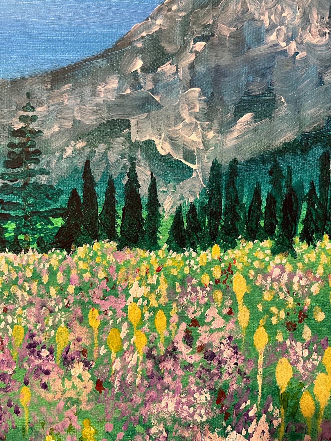 Acrylic Painting, Wall Art, Forest Scene Painting, Mt. Painting - Etsy