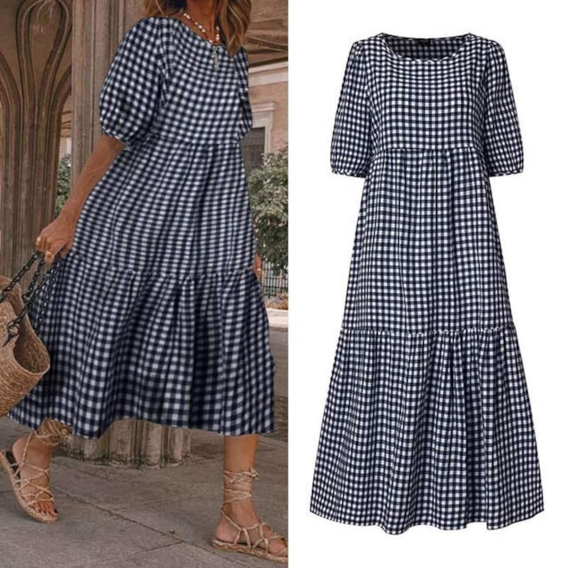 Vintage Style Flowing Long Dress - Etsy