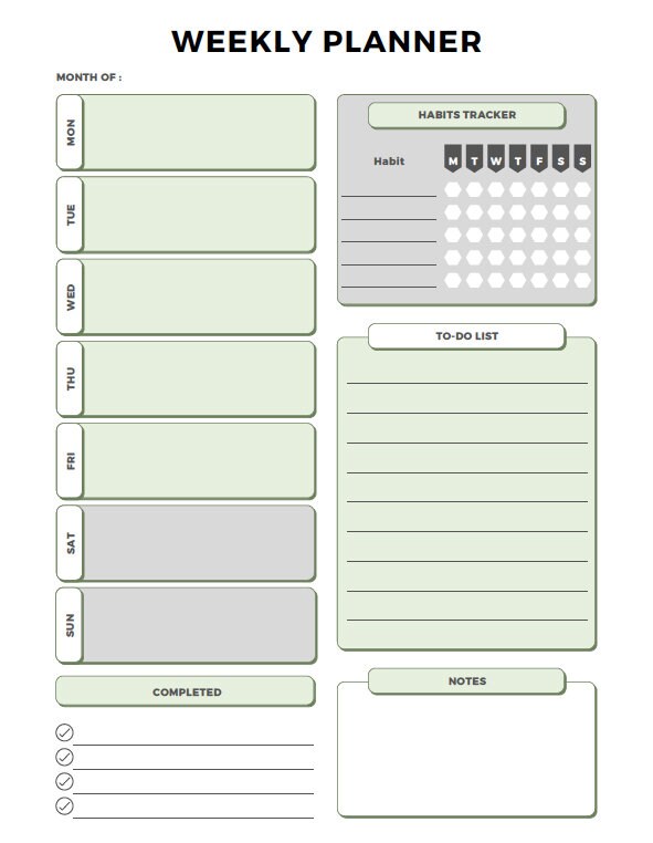 Weekly Planner to Do List Printable, Instant Download - Etsy