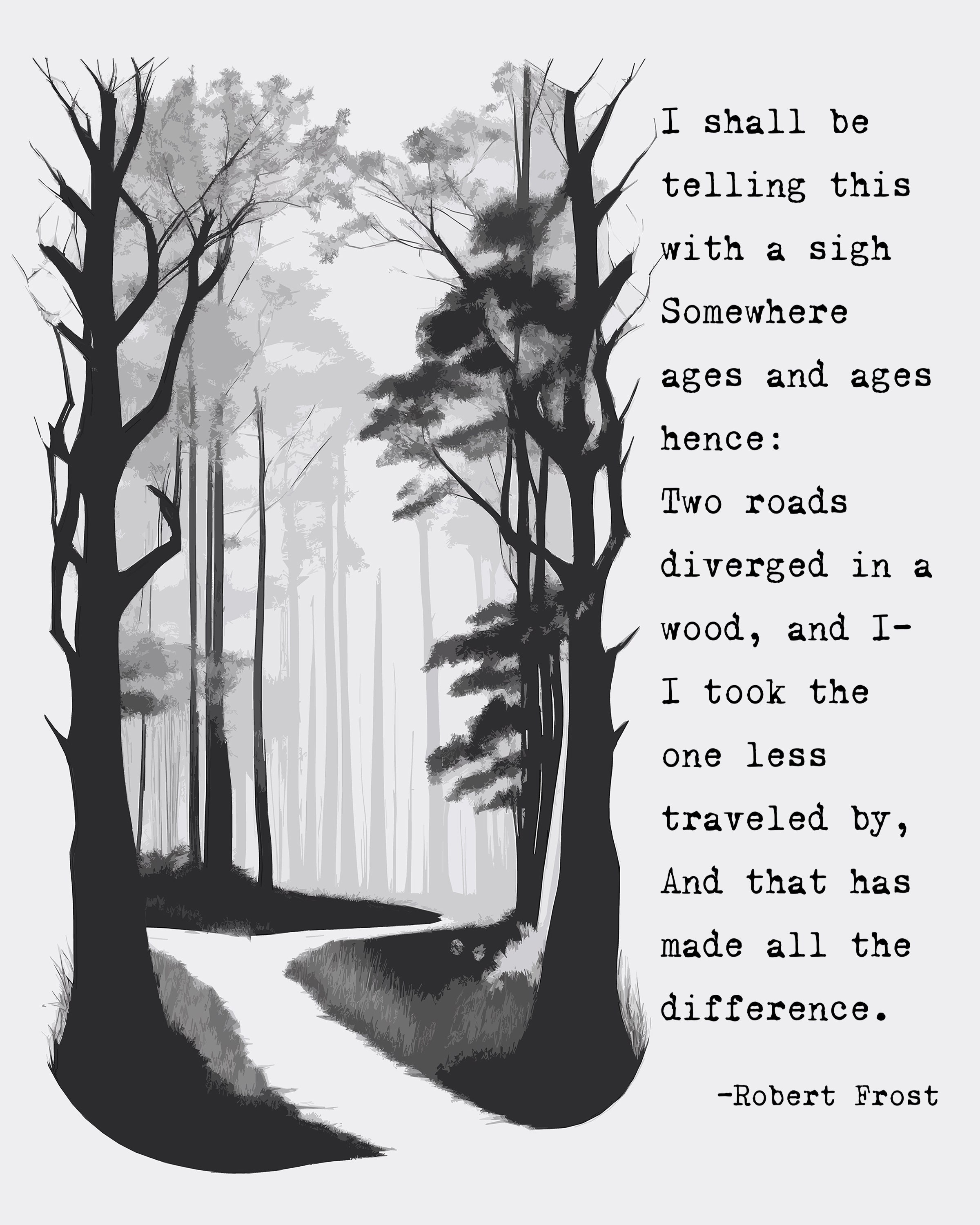 Robert Frost Poems With Artwork , Road Not Taken, Stopping by Woods ...