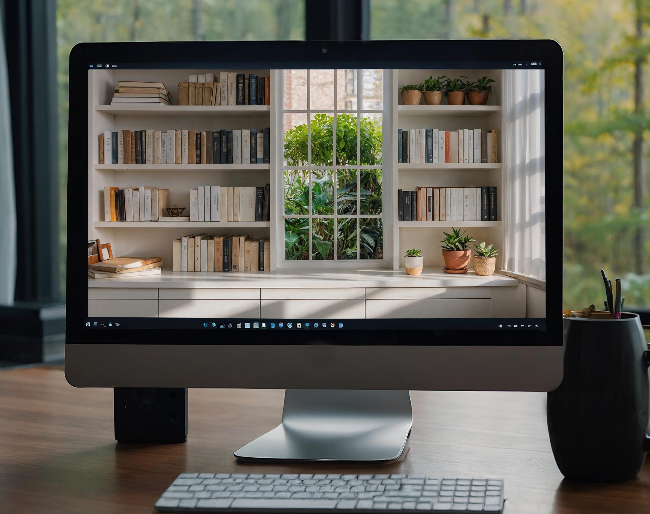 Modern Shelving Office Zoom Background, Great for Videoconference ...
