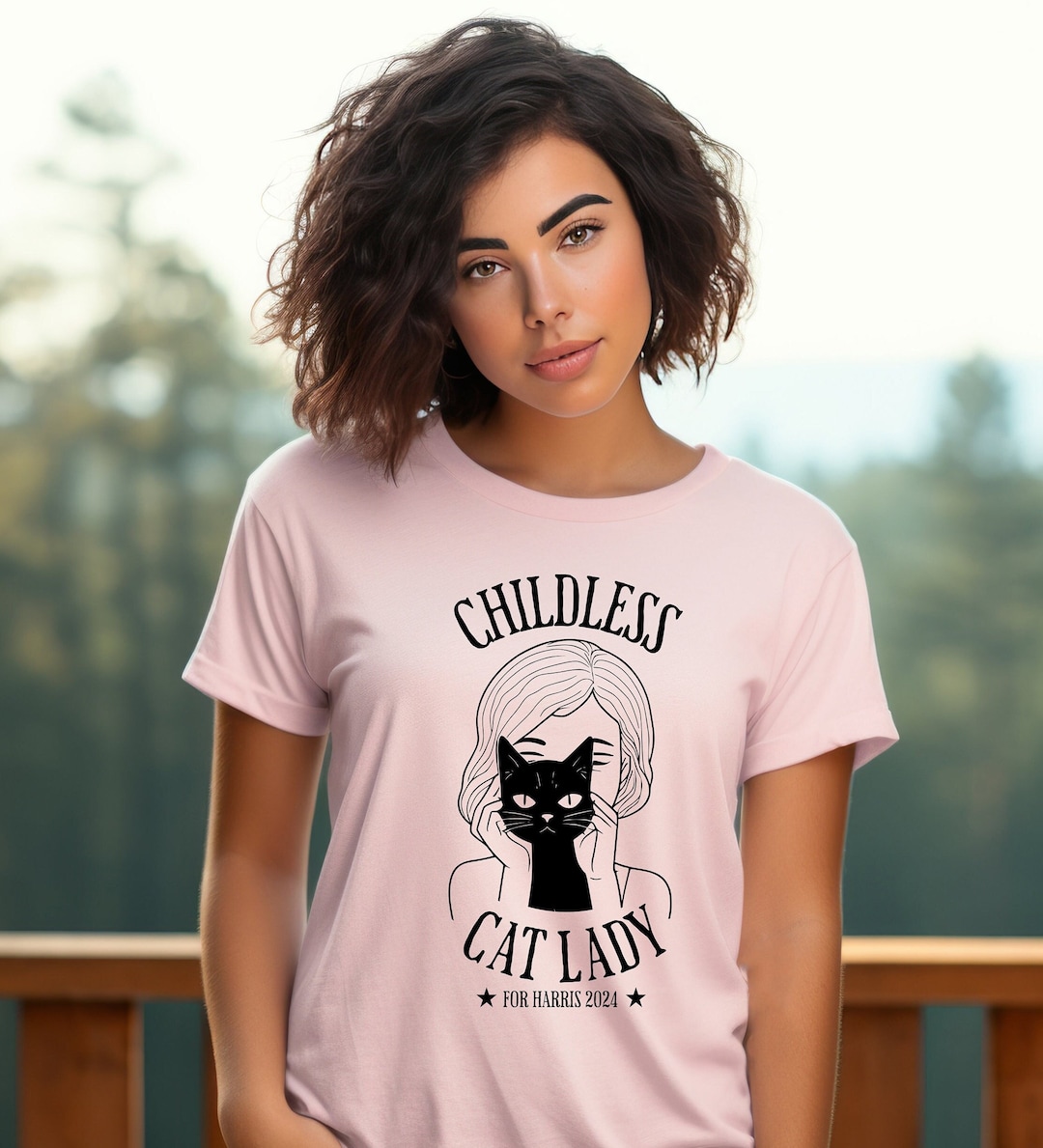 Childless Cat Lady for Harris 2024 Unisex Heavy Cotton Tee, Cat Line ...