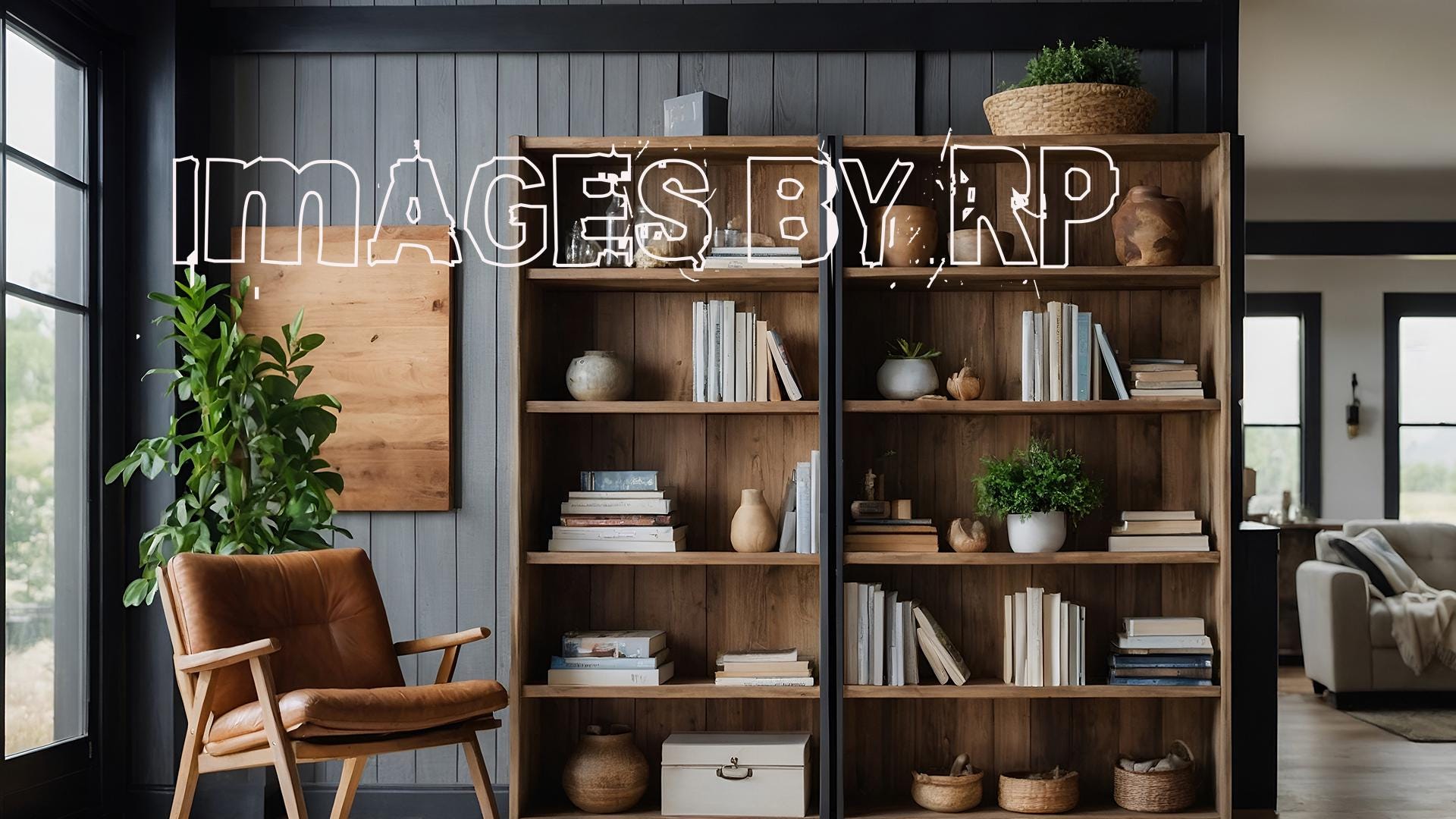 Modern Farmhouse Bookcase Background for Zoom Meetings, Virtual Office ...