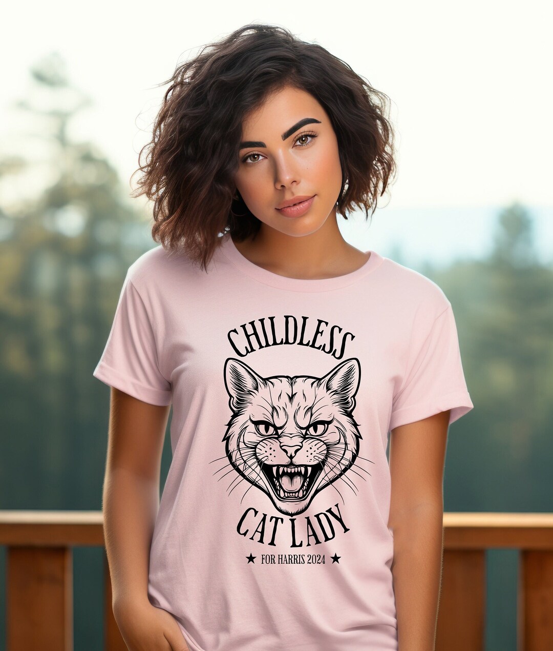 Childless Cat Lady for Harris 2024 Unisex Heavy Cotton Tee, Cat Line ...
