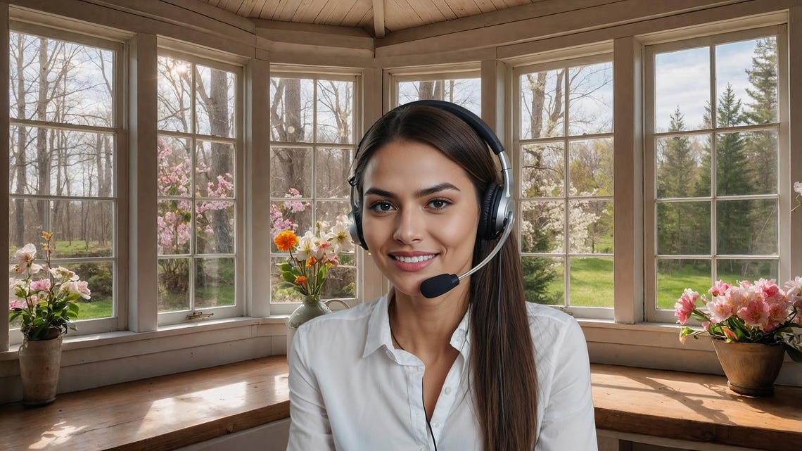 Spring Garden Window Background for Zoom Meetings, Virtual Office ...