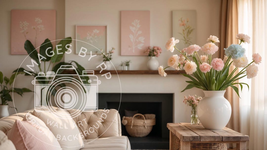 Minimalist Spring Living Room Background for Zoom Meetings, Virtual ...