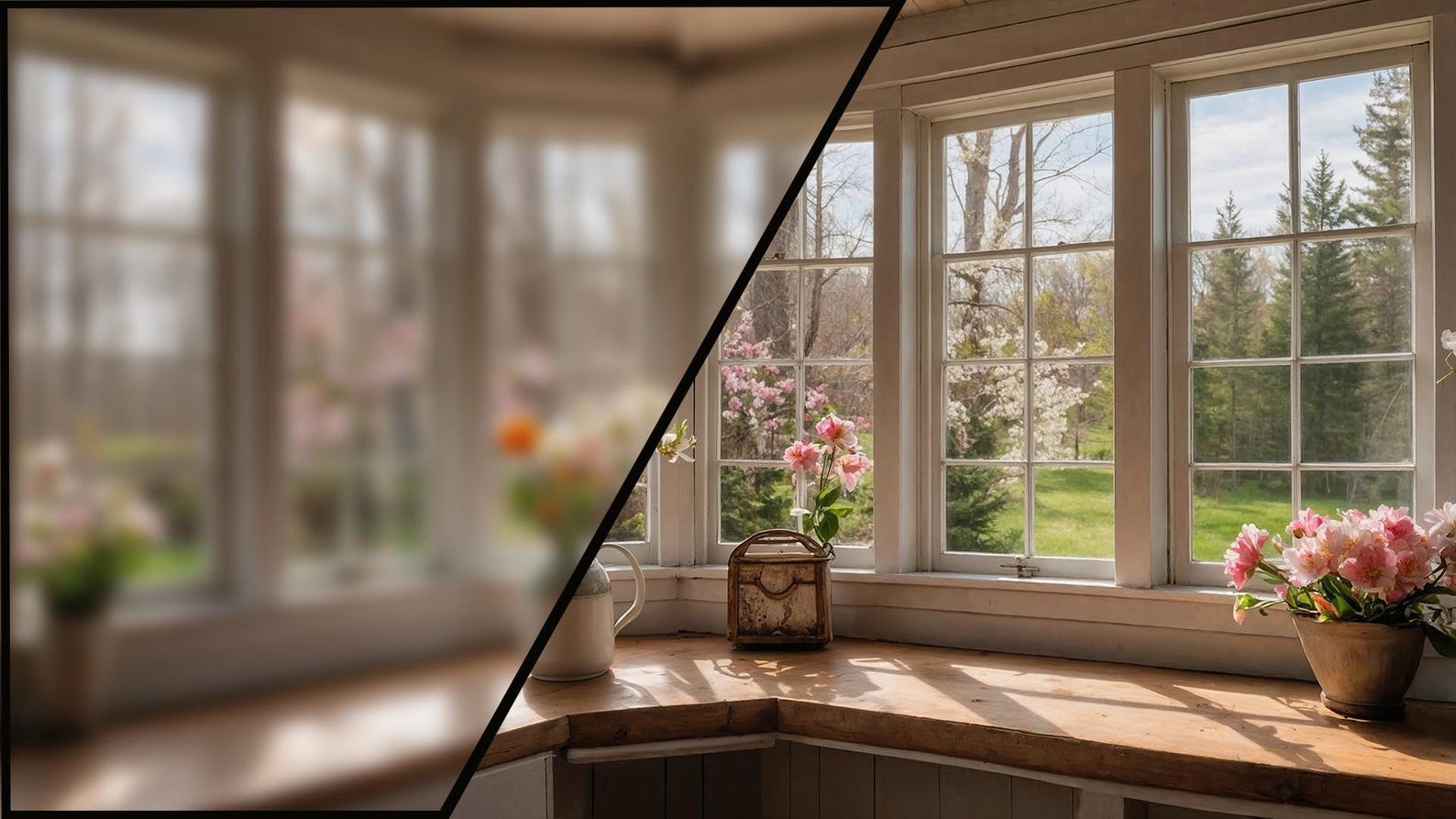Spring Garden Window Background for Zoom Meetings, Virtual Office ...
