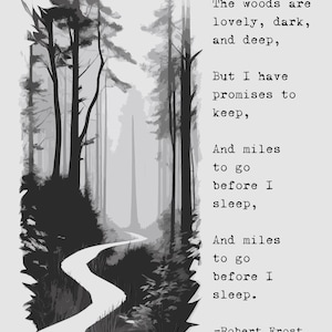 Robert Frost Poem With Artwork , Stopping by Woods on a Snowy Evening ...