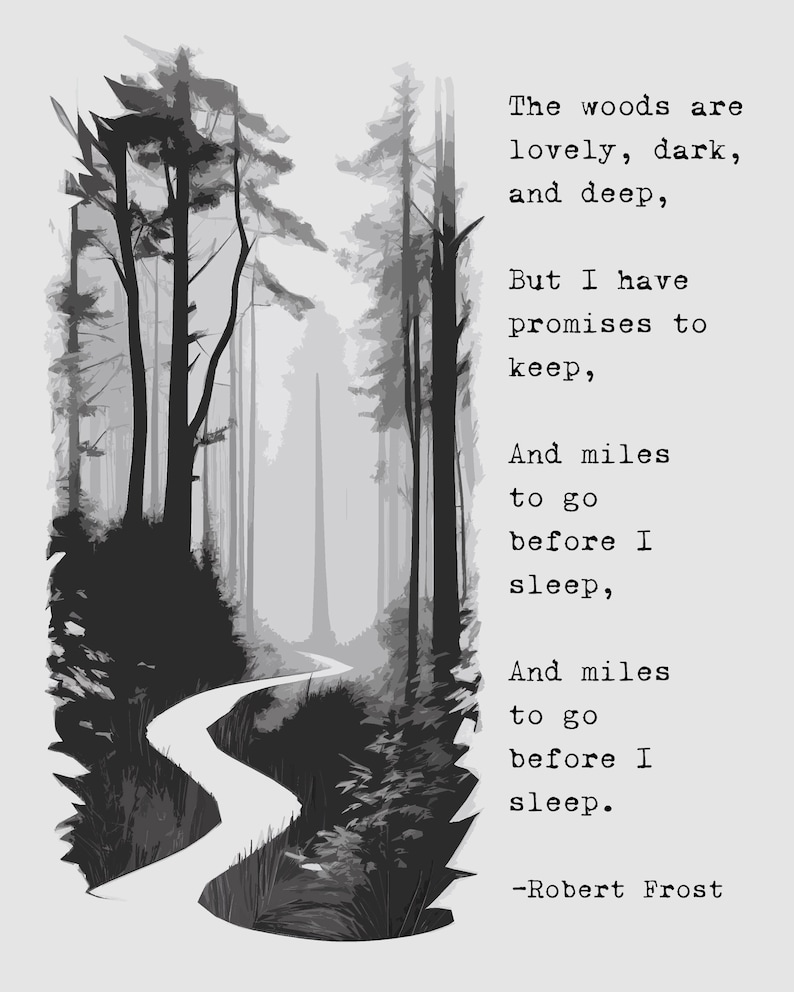 Robert Frost Poem With Artwork , Stopping by Woods on a Snowy Evening ...