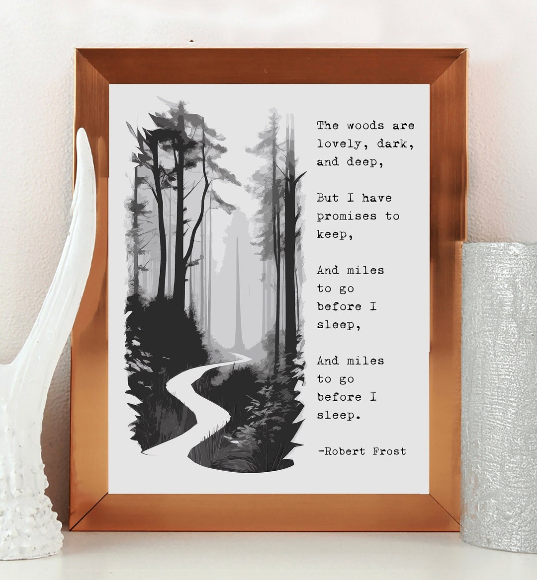 Robert Frost Poem With Artwork , Stopping by Woods on a Snowy Evening ...