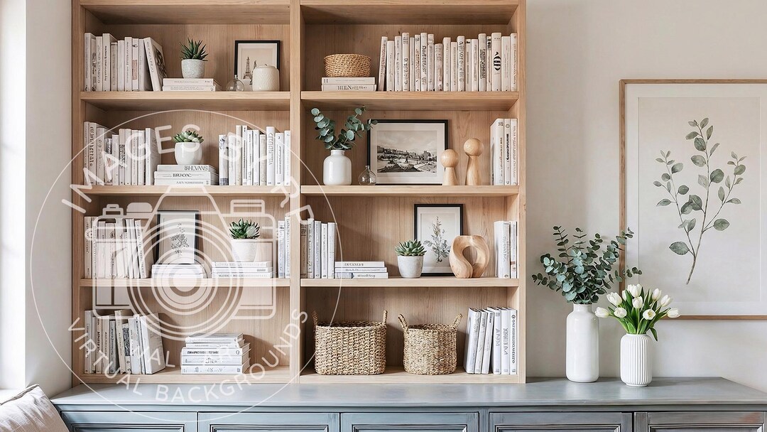 Stylish Home Office Background for Zoom Meetings, Virtual Backdrop ...