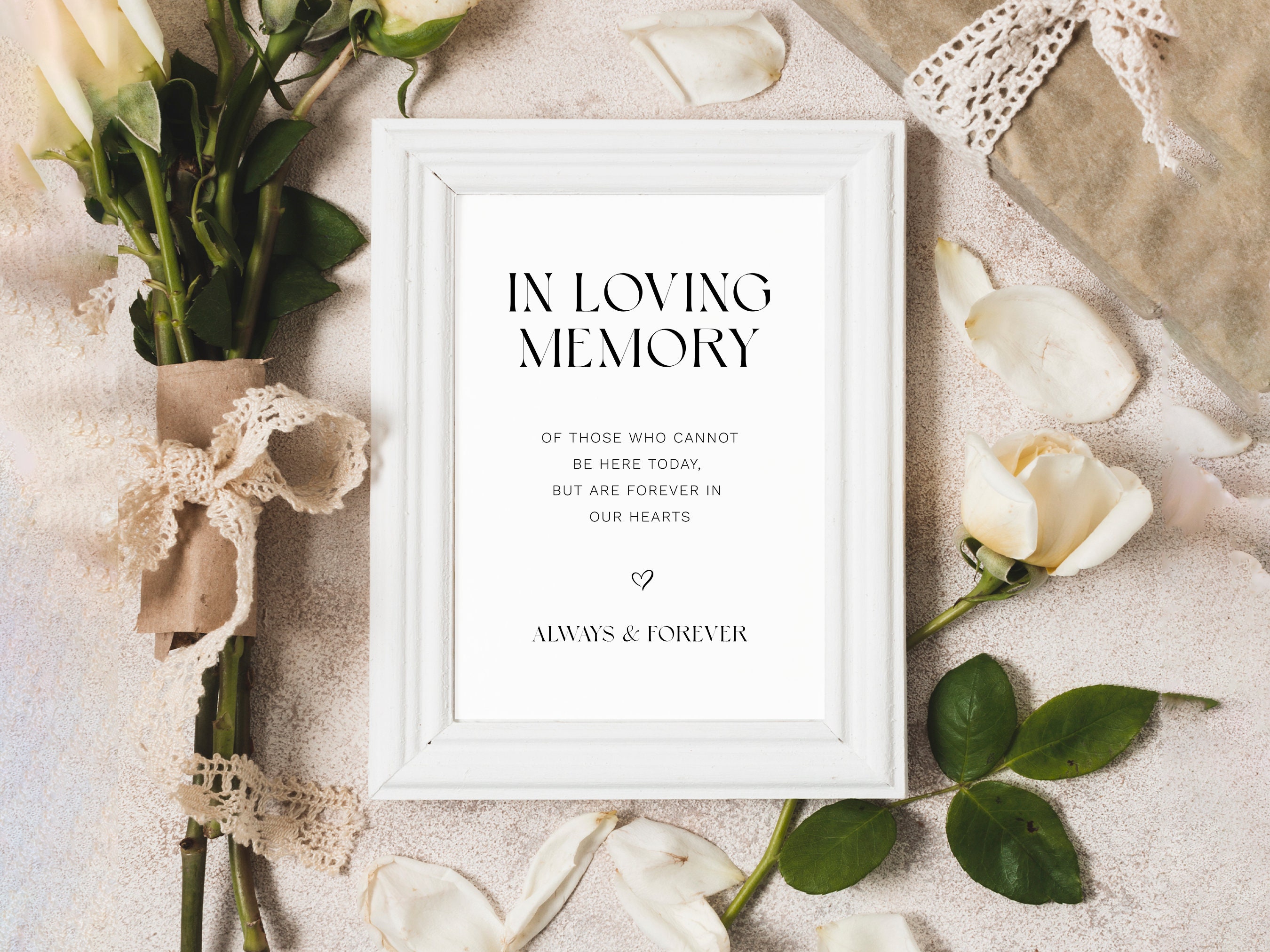 Minimalist Memory Sign Printable Wedding Memorial Sign Modern Wedding ...