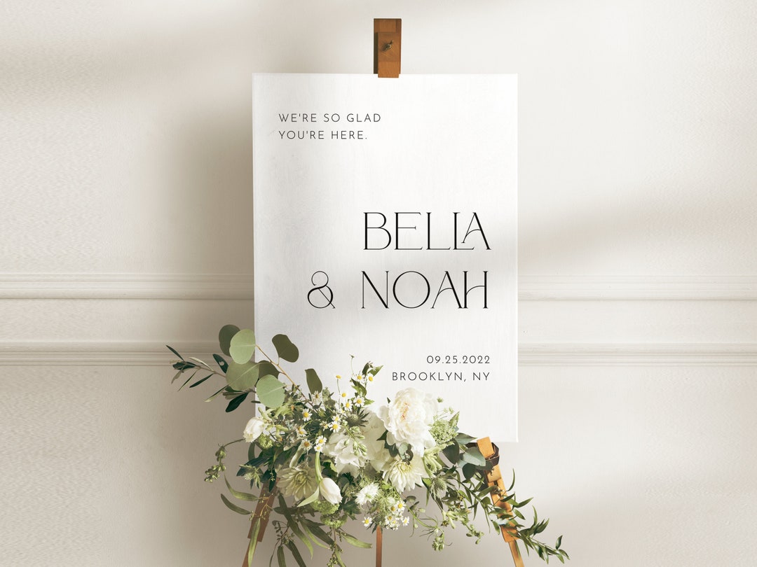 Minimalist Welcome Sign 18x24 and 24x36 Large Wedding Welcome Sign ...
