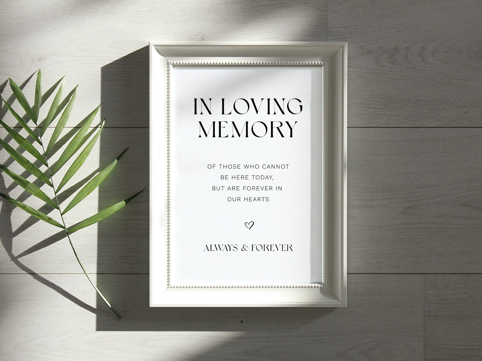 Minimalist Memory Sign Printable Wedding Memorial Sign Modern Wedding ...