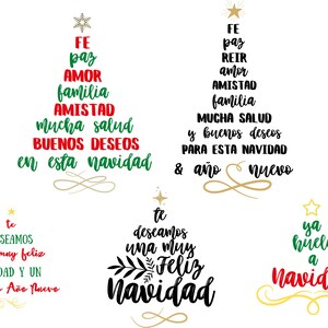 Feliz Navidad SVG Bundle: Spanish Christmas Clipart (digital Download ...