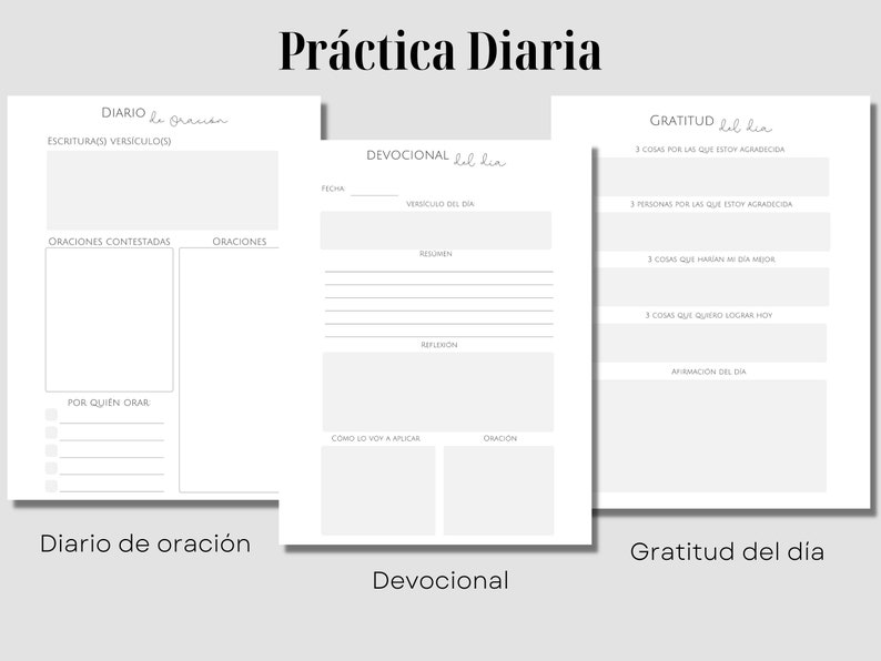 Spanish Prayer Journal: Daily Devotional & Bible Study (PDF) - Etsy