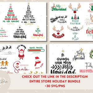 Feliz Navidad SVG Bundle: Spanish Christmas Clipart (digital Files) - Etsy