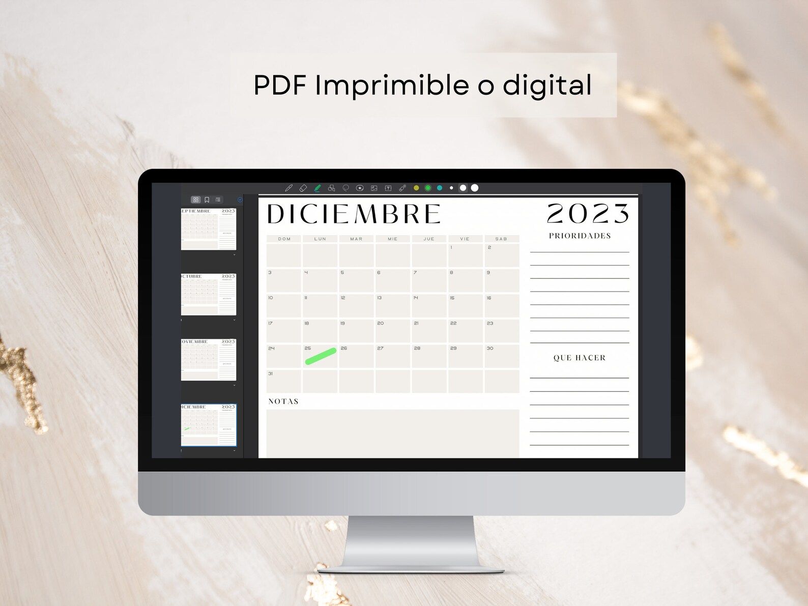 Spanish Monthly Planner 2023: Printable Agenda (PDF) - Etsy