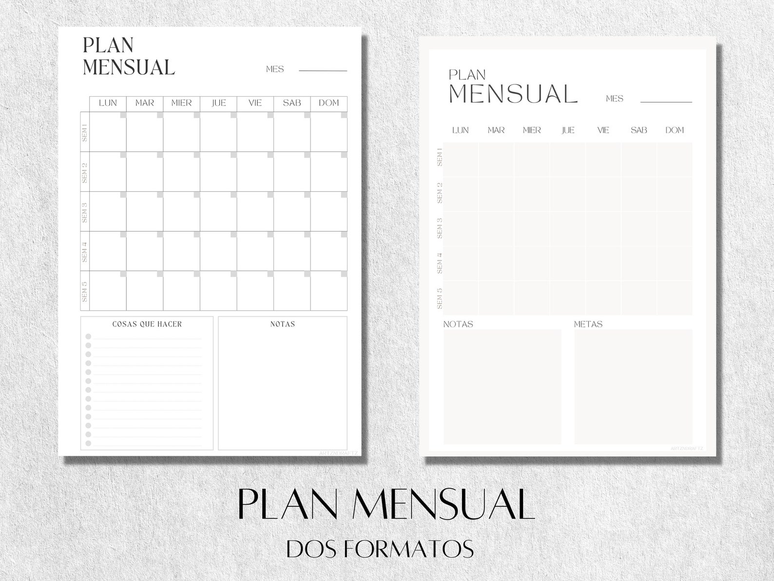 Spanish Undated Planner Bundle: Daily, Weekly, Monthly, Annual (digital ...