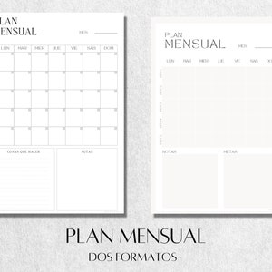 Spanish Undated Planner Bundle: Daily, Weekly, Monthly, Annual (digital ...