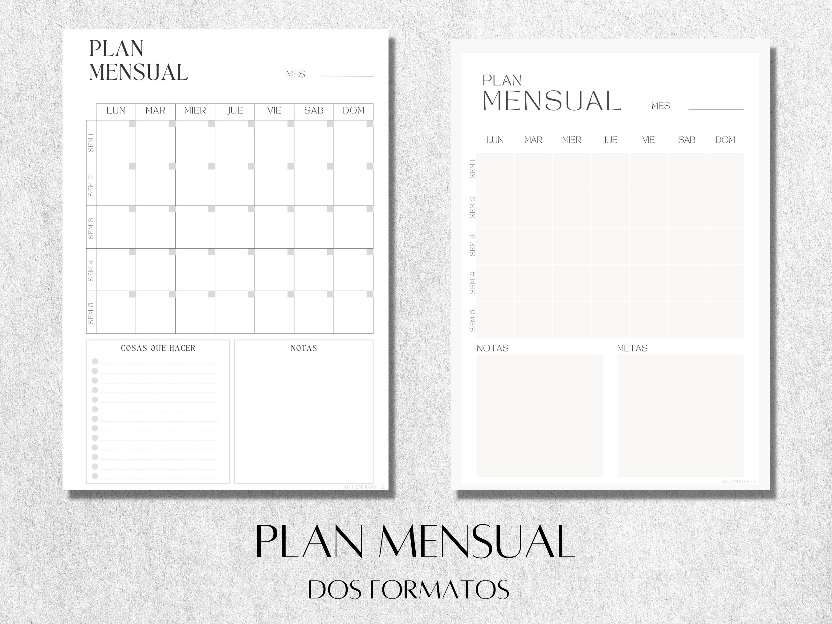 Spanish Undated Planner Bundle: Daily, Weekly, Monthly, Annual (digital ...