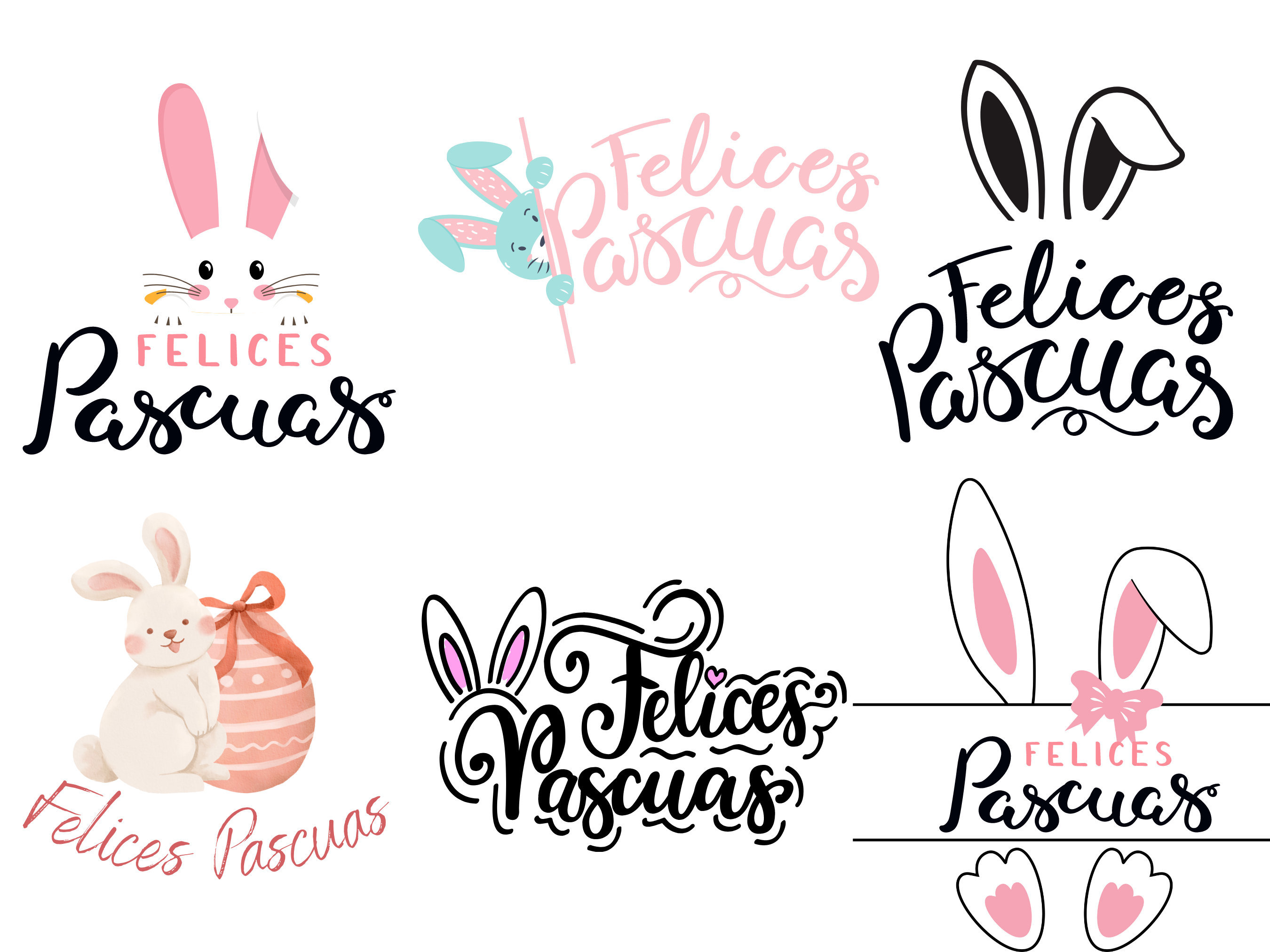 Felices Pascuas Svg, Happy Easter Spanish Svg, Easter Svg Bundle ...