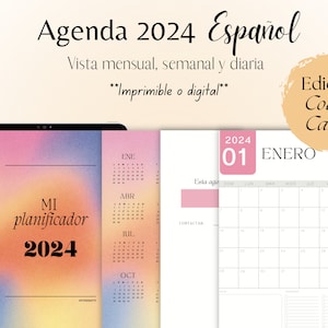 Spanish 2024 Planner: Printable Daily & Weekly Agenda (PDF) - Etsy