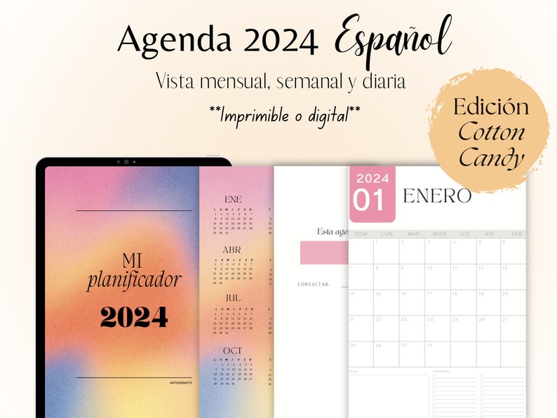 Spanish 2024 Planner: Printable Daily & Weekly Agenda (PDF) - Etsy