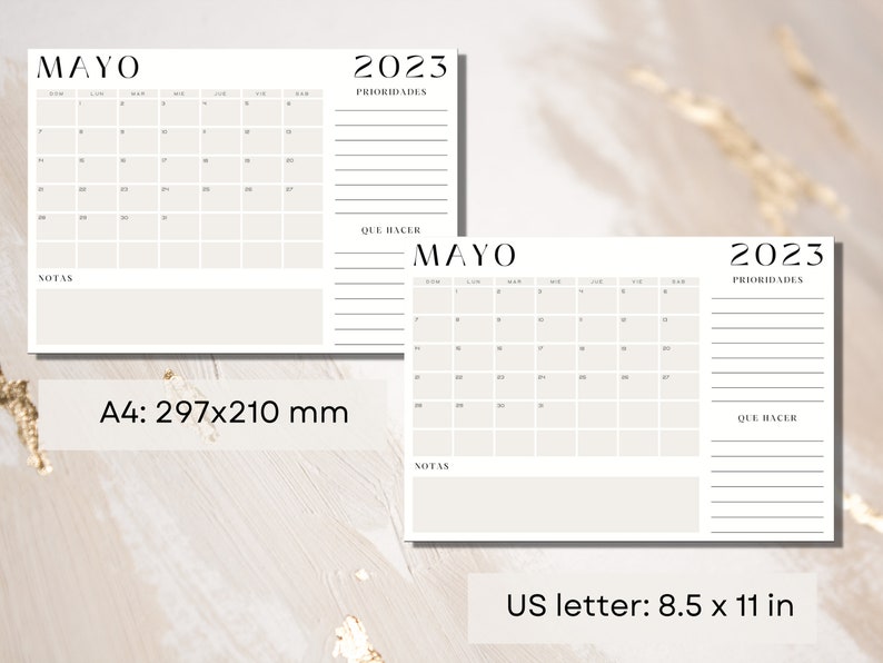 Planificador Mensual 2023, Agenda En Español, Spanish Planner ...