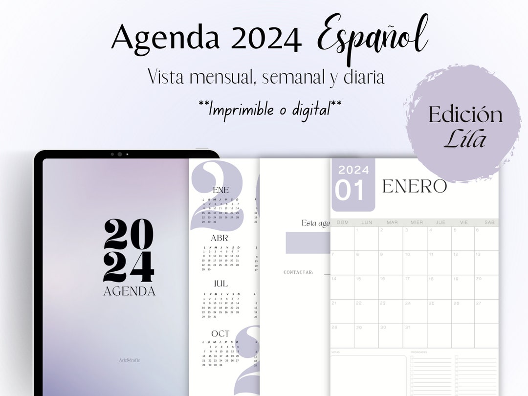 Agenda 2024 En Español, Planificador Diario, Printable Planner 2024 ...