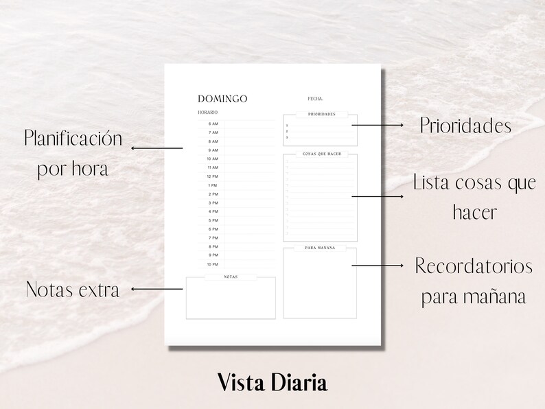 Minimalist Agenda, Agenda 2023 En Español, Planificador Diario ...