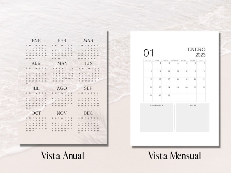 Minimalist Agenda, Agenda 2023 En Español, Planificador Diario ...