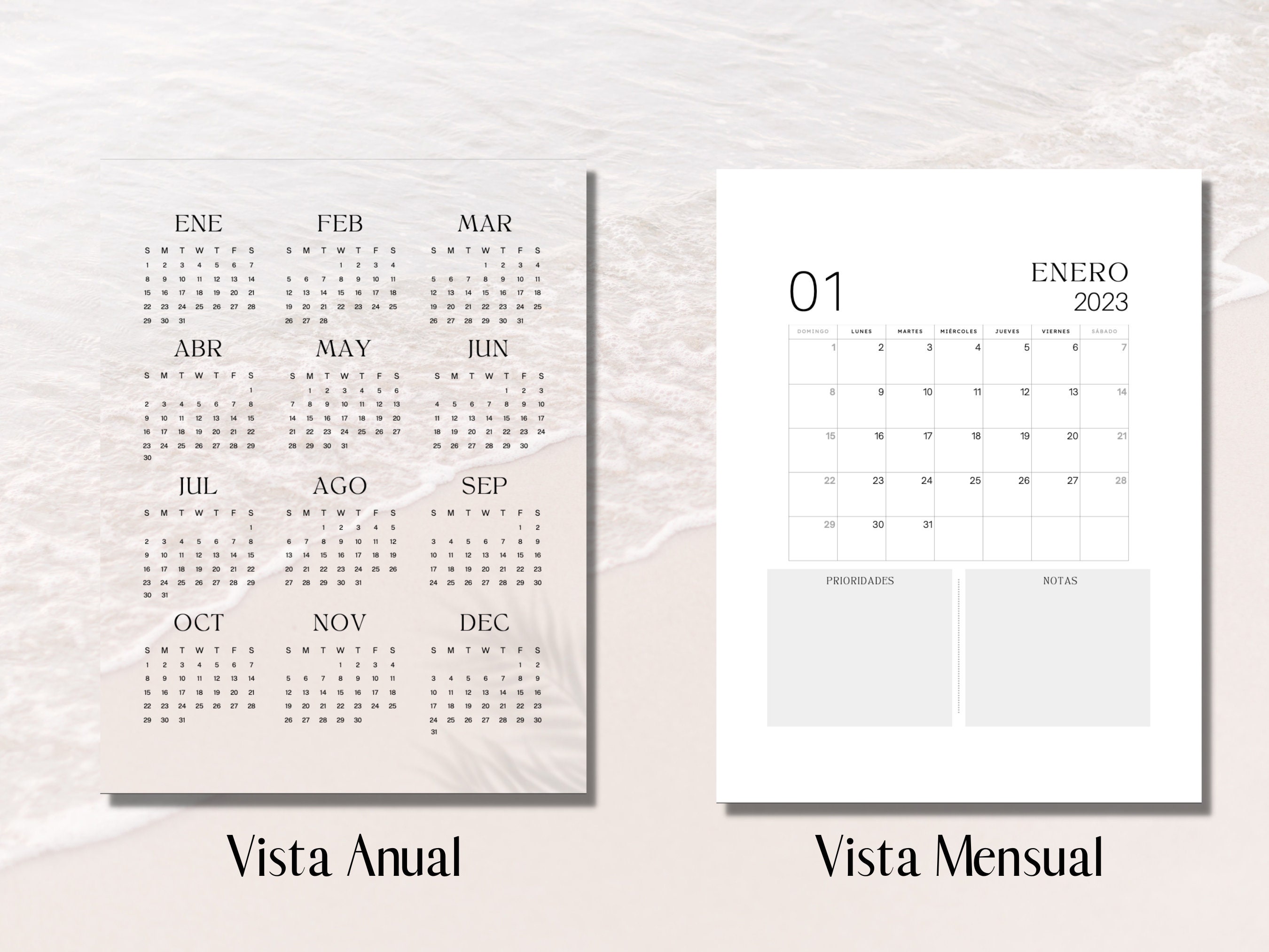 Minimalist Agenda, Agenda 2023 En Español, Planificador Diario ...