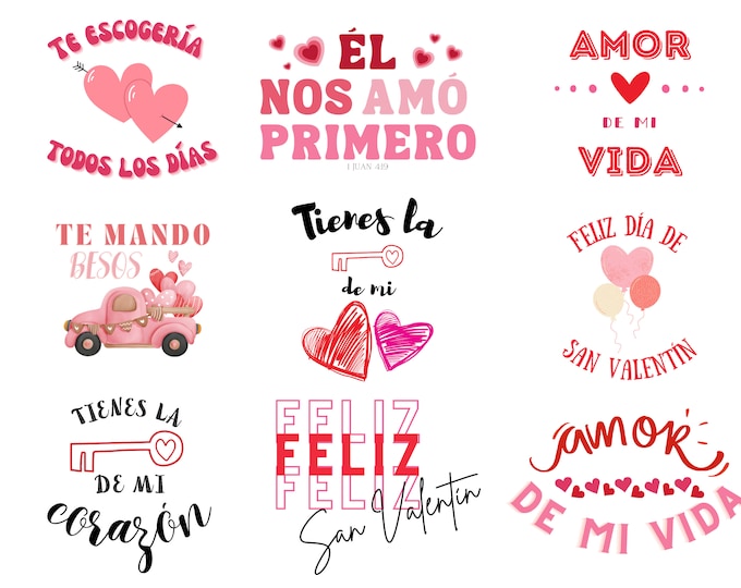 Paquete de svg de San Valentín en español / Paquete de svg en español ...