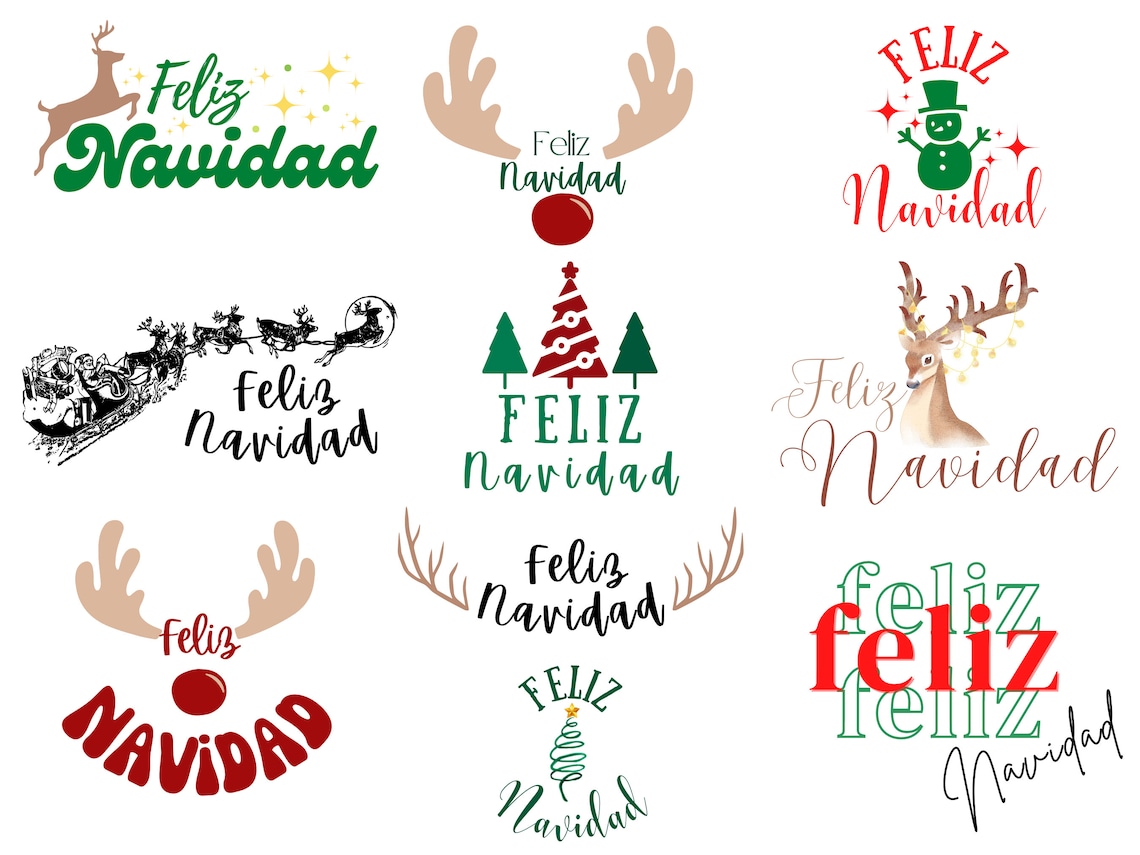 Feliz Navidad Svg Bundle Spanish Christmas Svg Christmas Svg - Etsy