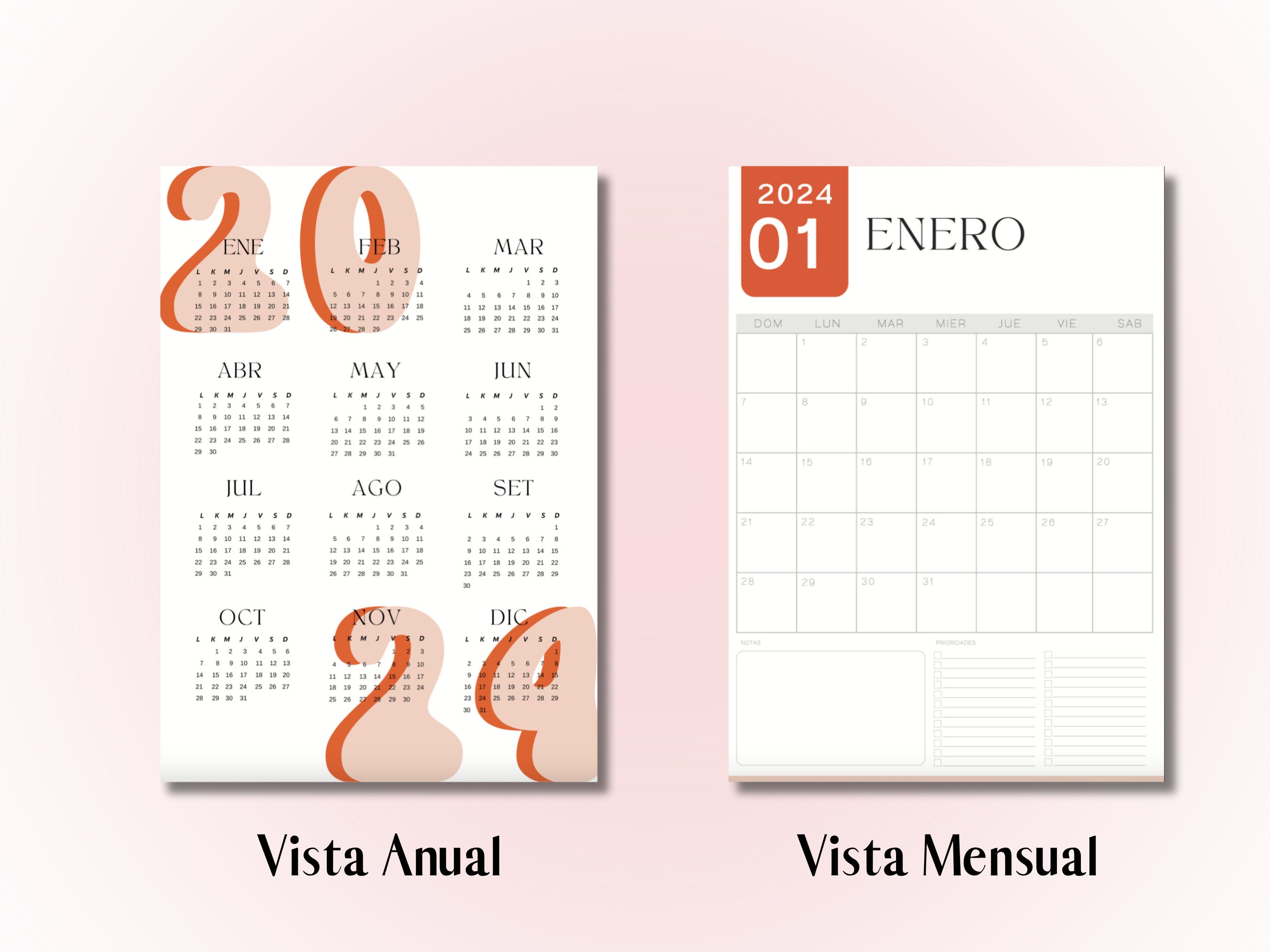 Spanish 2024 Printable Agenda: Daily & Weekly Planner (PDF) - Etsy