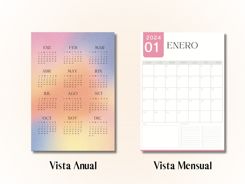 Spanish 2024 Planner: Printable Daily & Weekly Agenda (PDF) - Etsy
