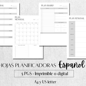 Spanish Undated Planner Bundle: Daily, Weekly, Monthly, Annual (digital ...